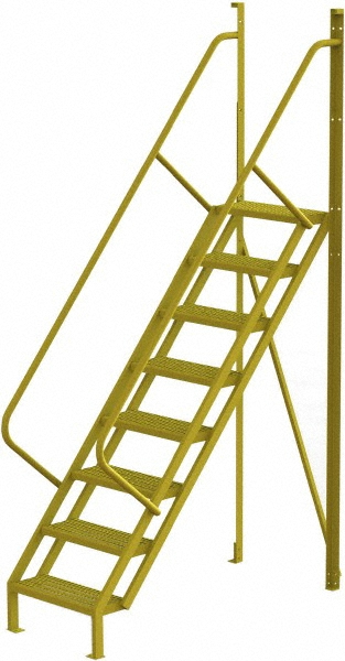 TRI-ARC - Steel 50 deg Incline Rolling Ladder: 80" Platform, 8 Step ...