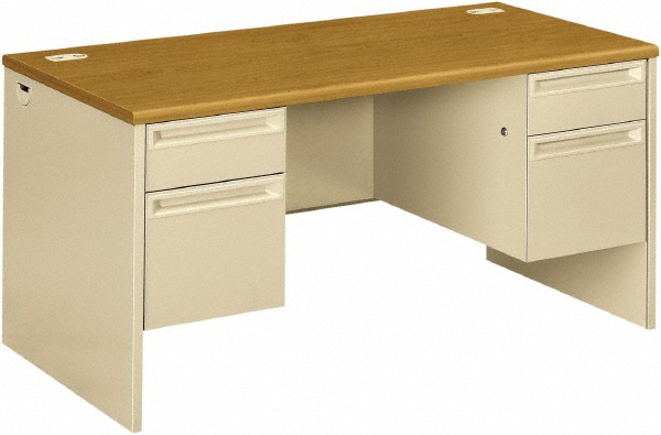Hon - Steel-Reinforced High-Pressure Laminate Double Pedestal Desk ...