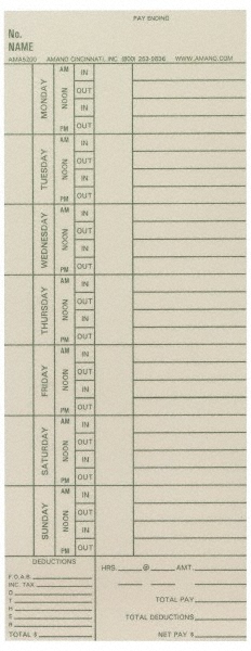 Amano - Time Cards & Time Clock Accessories; For Use With: Amano PIX ...