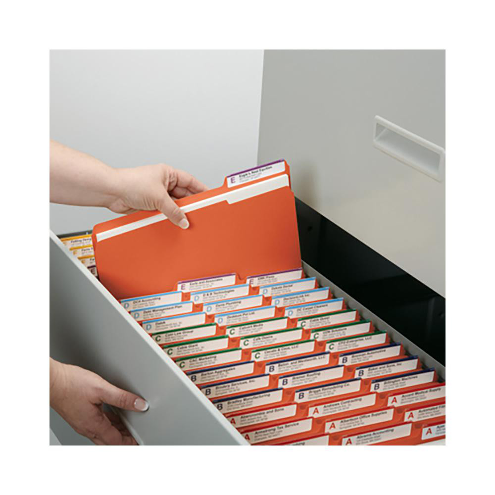 SMEAD - Pack of (100), 8-1/2 x 11", Letter Size, Orange, File Folders ...
