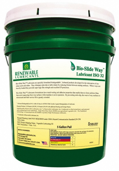 Renewable Lubricants - Way Oil: Bio-Slide Way, 5 gal Pail | MSC Direct