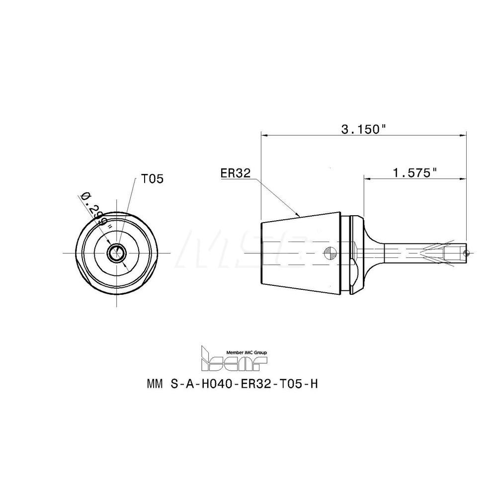 Iscar - Replaceable Tip Milling Shank: Series Multimaster, 40 mm ...