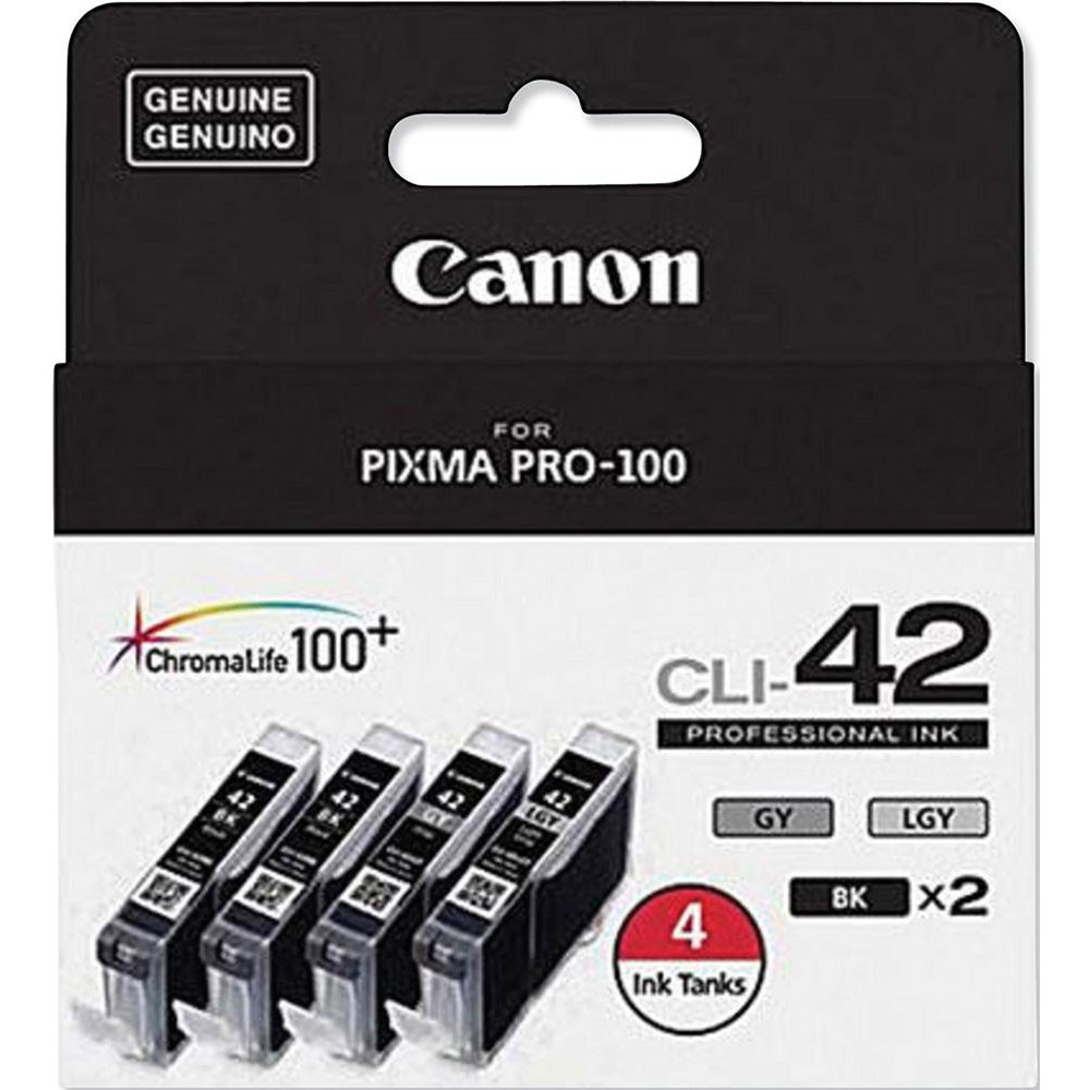 Canon - Office Machine Supplies: Ink/Ink Cartridges, Black, Gray & Light Gray, 4 per Pack | MSC ...