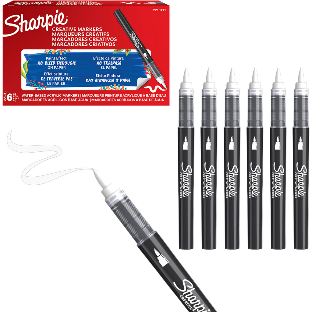 Sharpie - Paint: White, Water-Based, Brush Tip | MSC Direct