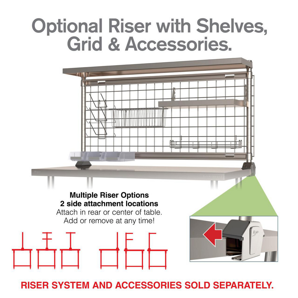 Metro - Work Table with I-Frame: 72" Wide, 24" Deep, 34 to 39" High ...