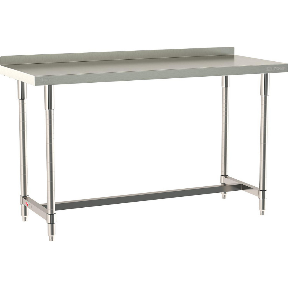 Metro - Work Table with I-Frame and Backsplash: 60" Wide, 60" Deep, 34 ...