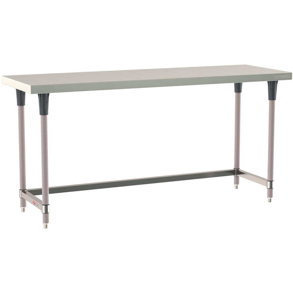 Metro - Work Table with 3-Sided Frame: 72" Wide, 24" Deep, 34 to 39 ...