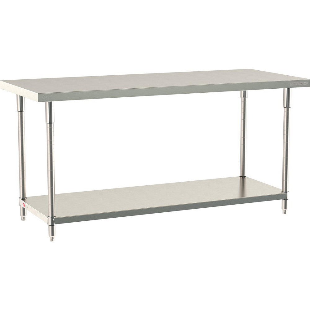 Metro - Work Table with Lower Shelf: 72" Wide, 30" Deep, 34 to 39" High ...