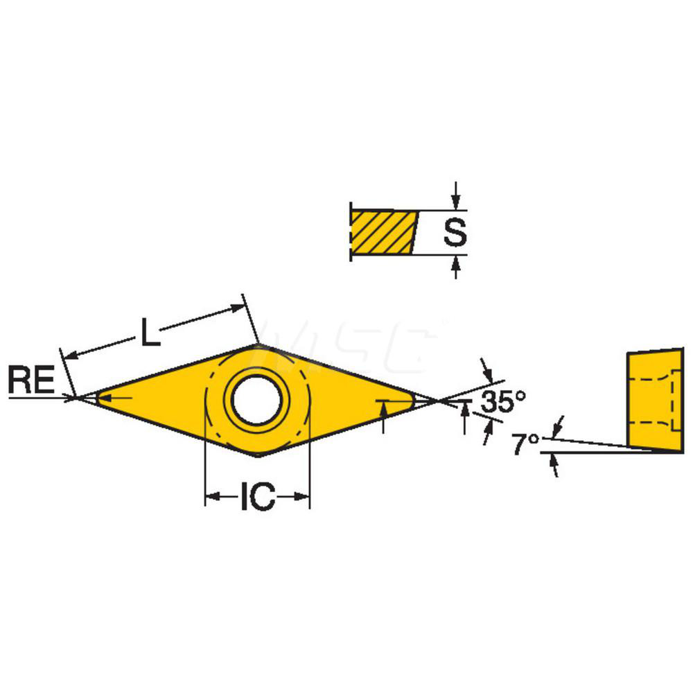 Sandvik Coromant - Turning Insert: VCGX160404-AL 1205, Carbide | MSC Direct