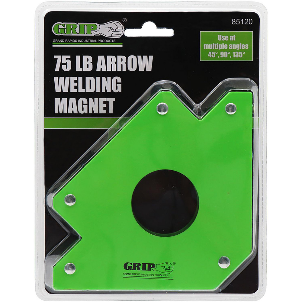 Grip-On - Welding Magnet: 75 lb Capacity, Arrow, 45, 90 & 135 deg ...