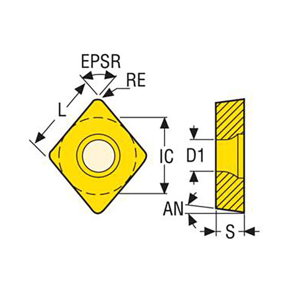 Seco - Boring Insert: CCMW09T308F PCD20, Polycrystalline Diamond (PCD ...