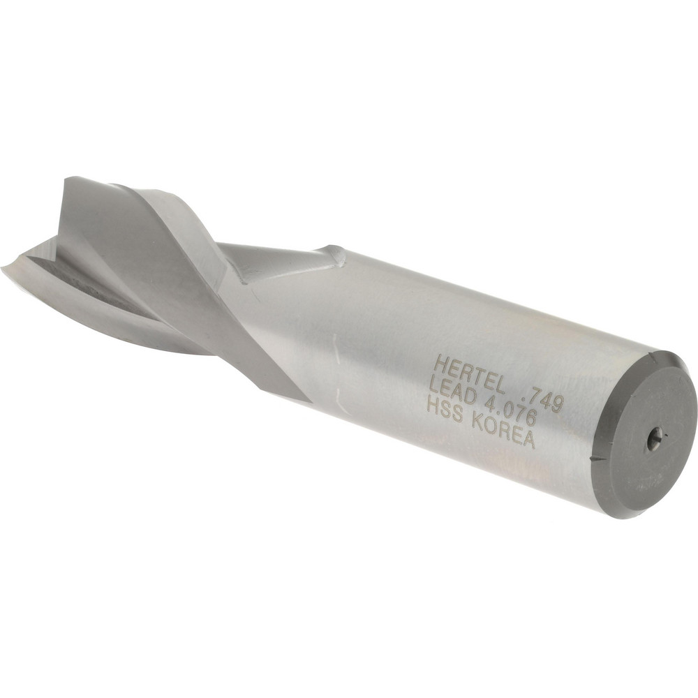 Hertel - 3/4" Dia, 1-5/16" LOC, 2 Flute High Speed Steel Keyway End ...