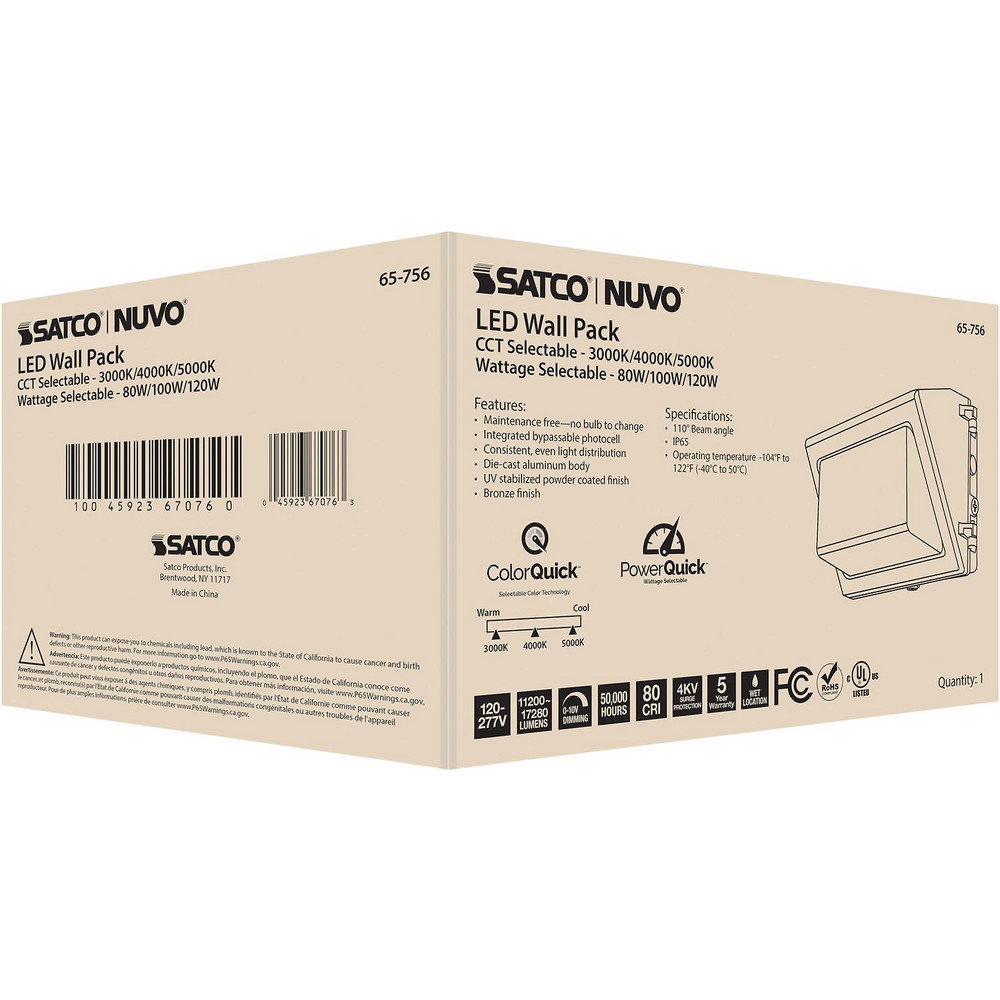 Satco - Wall Pack Light Fixtures: Lamp Technology: LED; Light ...