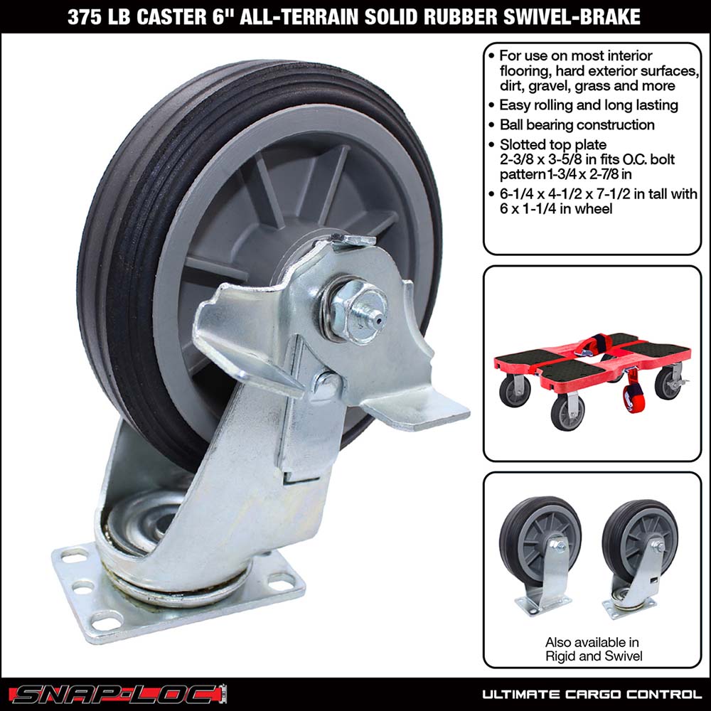 Snap-Loc - Specialty Casters; Type: Caster ; Mount: Stem ; Load ...