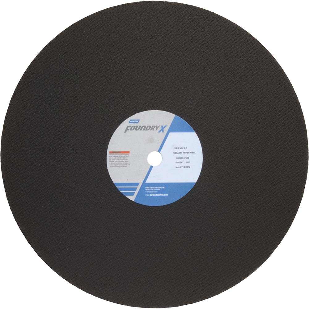 Norton - Cutoff Wheel: Type 1 (01/41), 20" Dia, 5/32" Thick, 1" Hole ...