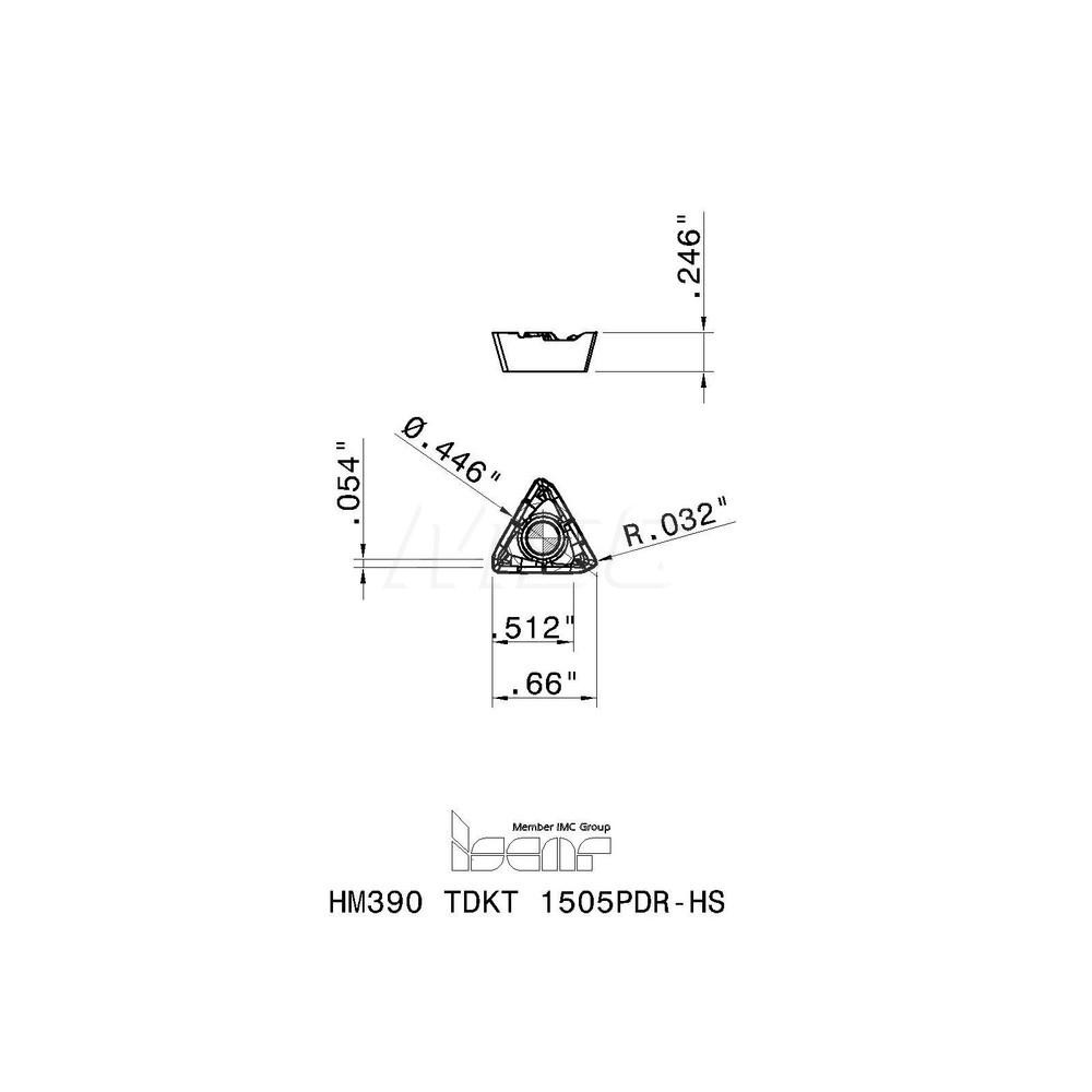 Iscar - Milling Insert: ANSI HM390 TDKT 1505PDR-HS IC830, ISO HM390 ...