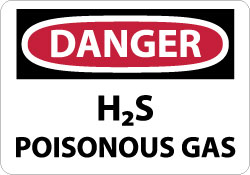 AccuformNMC - Sign: Rectangle, DANGER, Danger - H2s - Poisonous Gas ...