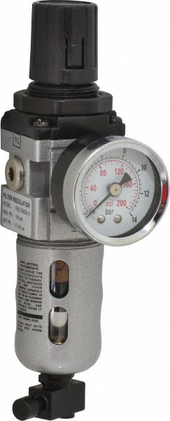 PRO-SOURCE - 1/8 NPT Miniature 1 Pc Filter/Regulator FRL Unit with ...