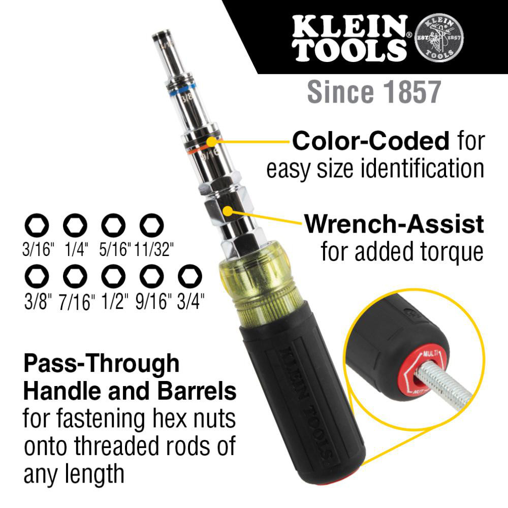 Klein Tools - Nut Drivers: Tool Type: Nut Driver; Size (Decimal Inch ...