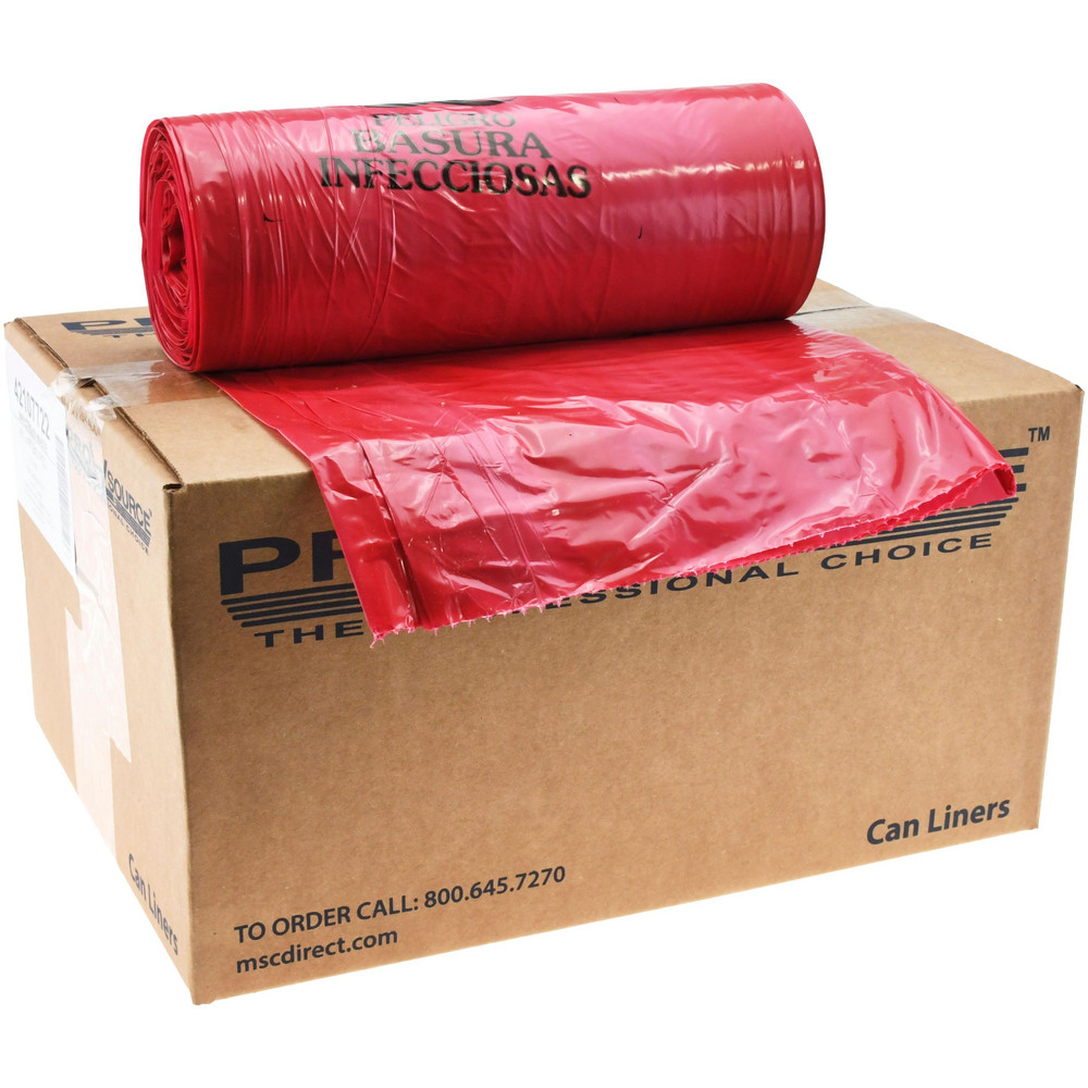 PRO-SOURCE - Pack of (150) 45 Gal Capacity, Red, Hazardous Waste Bags ...