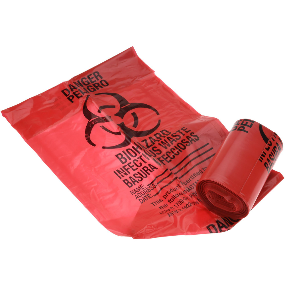 PRO-SOURCE - Pack of (250) 16 Gal Capacity, Red, Hazardous Waste Bags ...