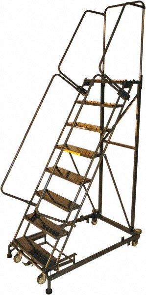Ballymore - Steel Rolling Ladder: 80" Platform, 800 lb Capacity, 8 Step ...