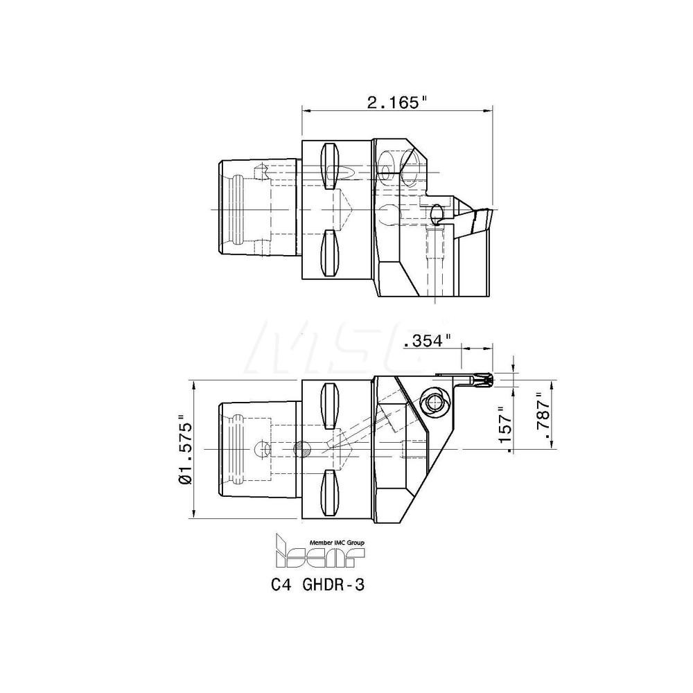 Iscar - Modular Grooving Head: Right Hand, Cutting Head, System Size C4 ...