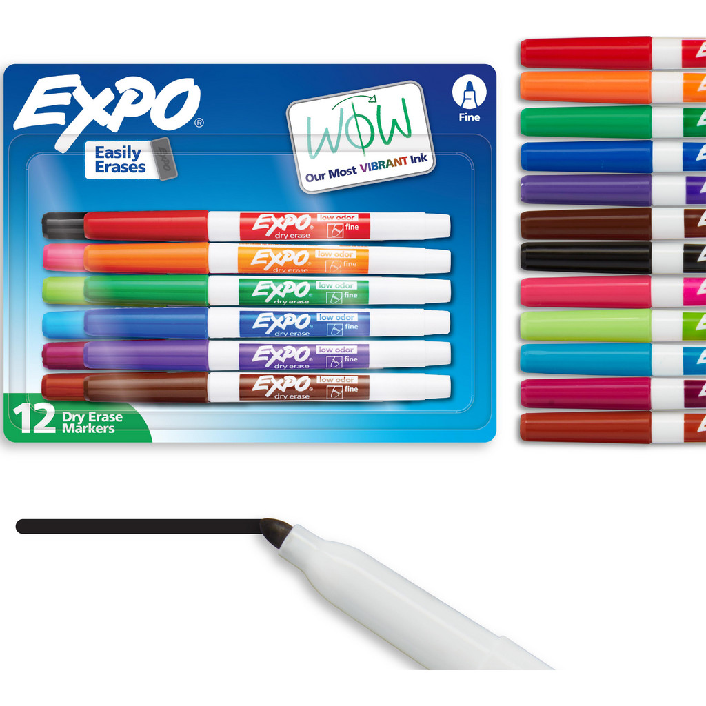 Expo - Dry Erase Markers & Accessories: Color: 12 Count Assorted Colors ...
