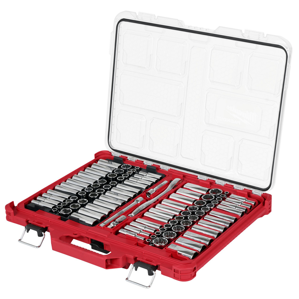 Milwaukee Tool - Socket Set: Ratchet & Socket, 98 Pc, 3/8" Drive, 1/4 ...