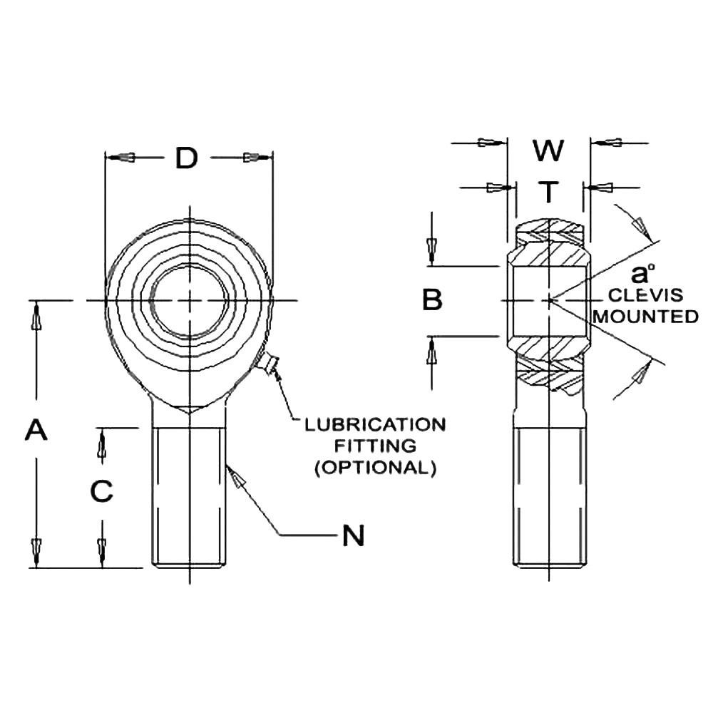 Made in USA - Ball Joint Linkage Spherical Rod End: 3/8-24" Shank ...