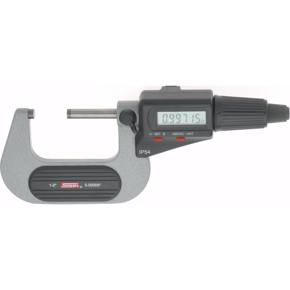 SPI - Electronic Outside Micrometer: 25.00 mm to 2", IP54 | MSC Direct
