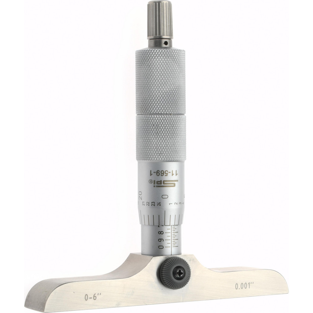SPI - Mechanical Depth Micrometer: 6'' Range, 6 Rods | MSC Direct