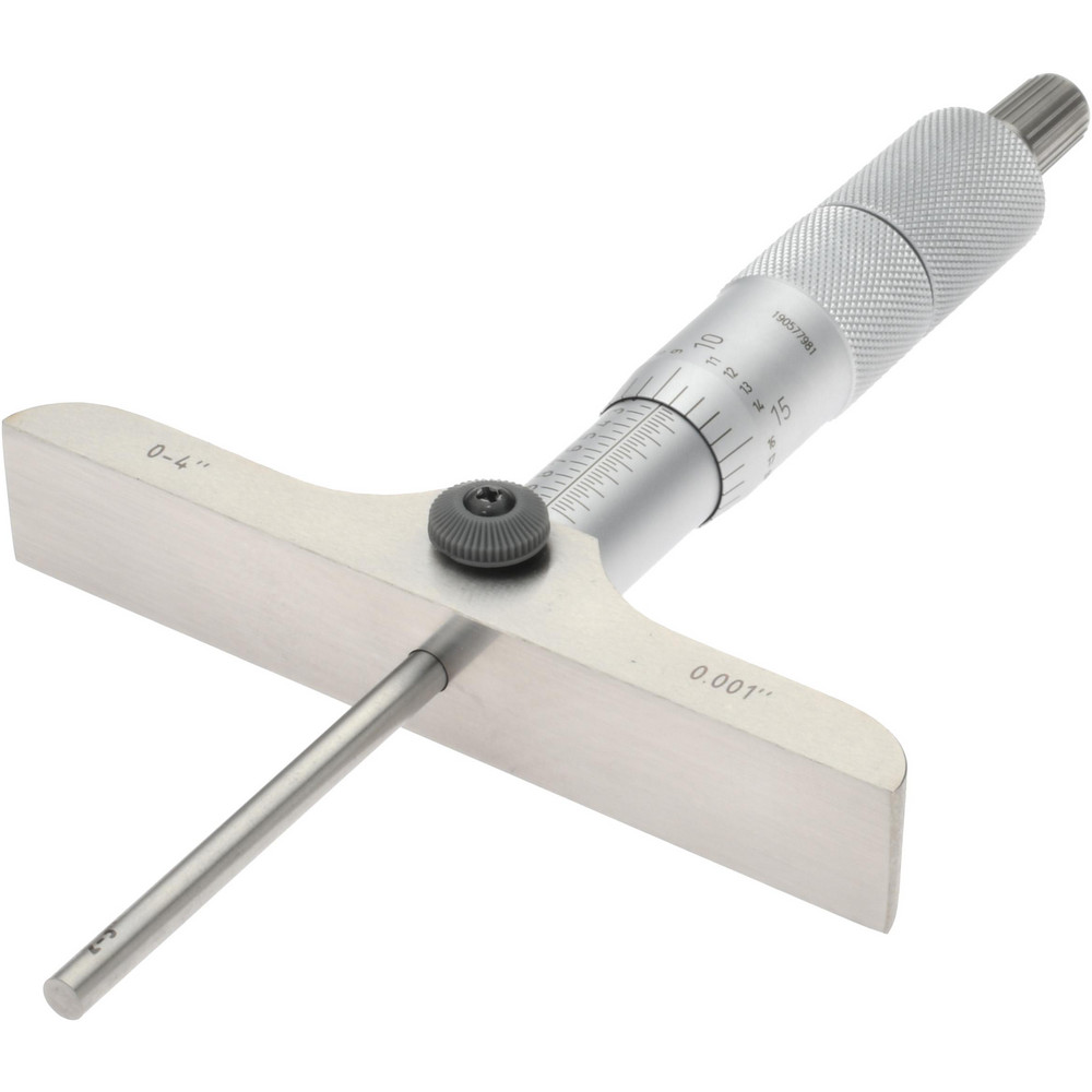 SPI - Mechanical Depth Micrometer: 4'' Range, 4 Rods | MSC Direct