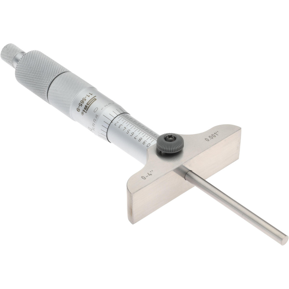 SPI - Mechanical Depth Micrometer: 4'' Range, 4 Rods | MSC Direct