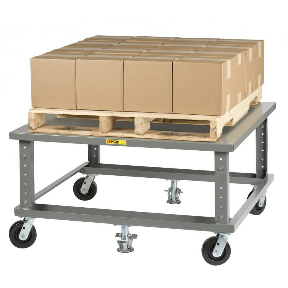 Little Giant® - Adjustable Height Pallet Stand Truck: Solid, Steel ...