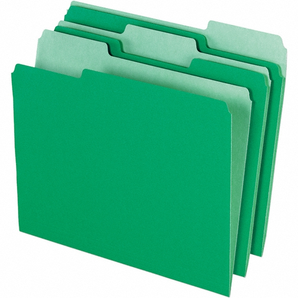 Pendaflex - File Folders with Top Tab: Letter, Bright Green, 100/Pack ...