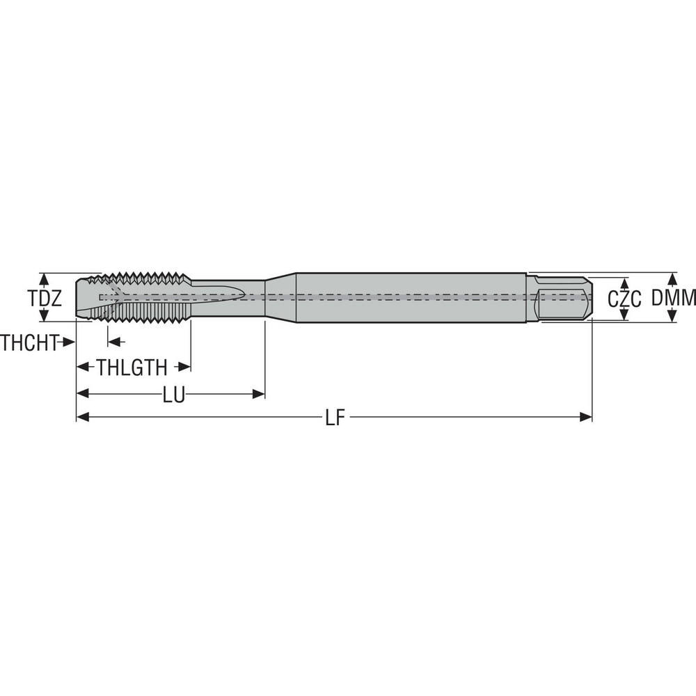 Seco - Spiral Point Tap: M6x1 Metric, 3 Flutes, Plug Chamfer, 6HX Class ...