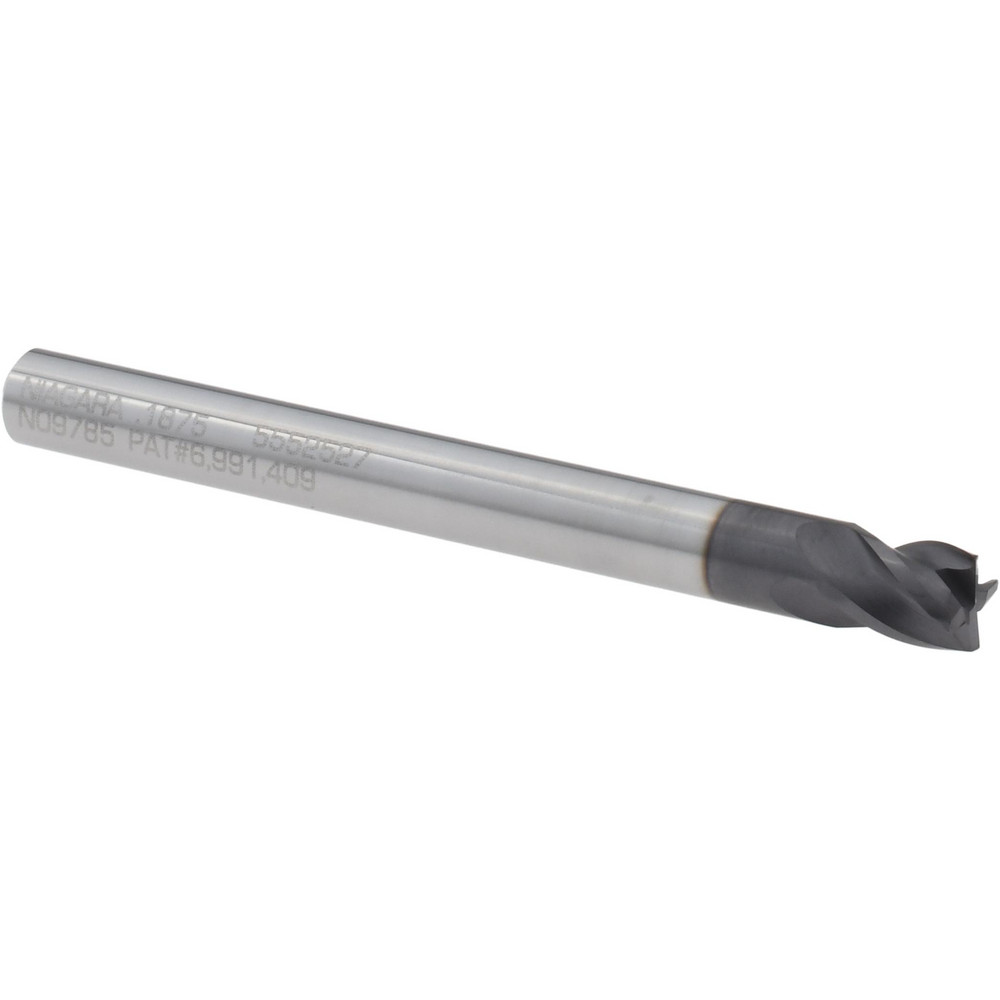 Seco - Corner Radius End Mill: 3/16" Dia, 3/16" LOC, 0.0100" Radius, 4 ...