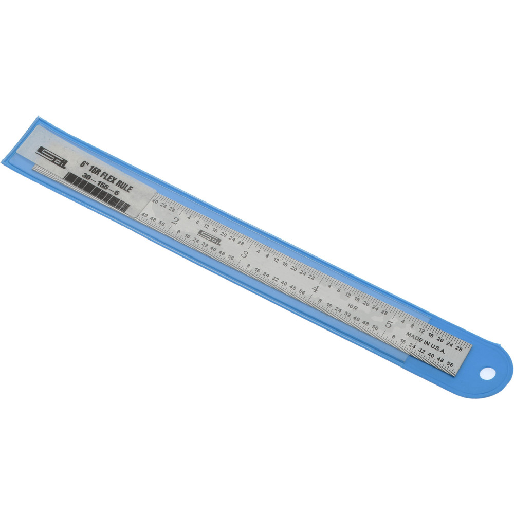 SPI - Steel Rule: 6" OAL, 16R Graduation, Flexible | MSC Direct