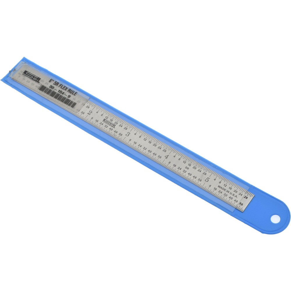 SPI - Steel Rule: 6" OAL, 5R Graduation, Flexible | MSC Direct