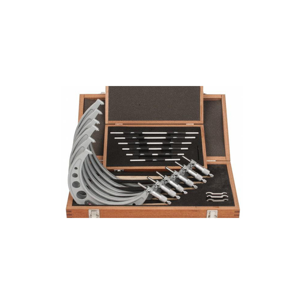 SPI - Mechanical Outside Micrometer Set: 6 Pc, 6 to 12" Measurement ...