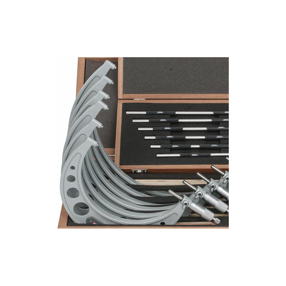 SPI - Mechanical Outside Micrometer Set: 6 Pc, 6 to 12" Measurement ...