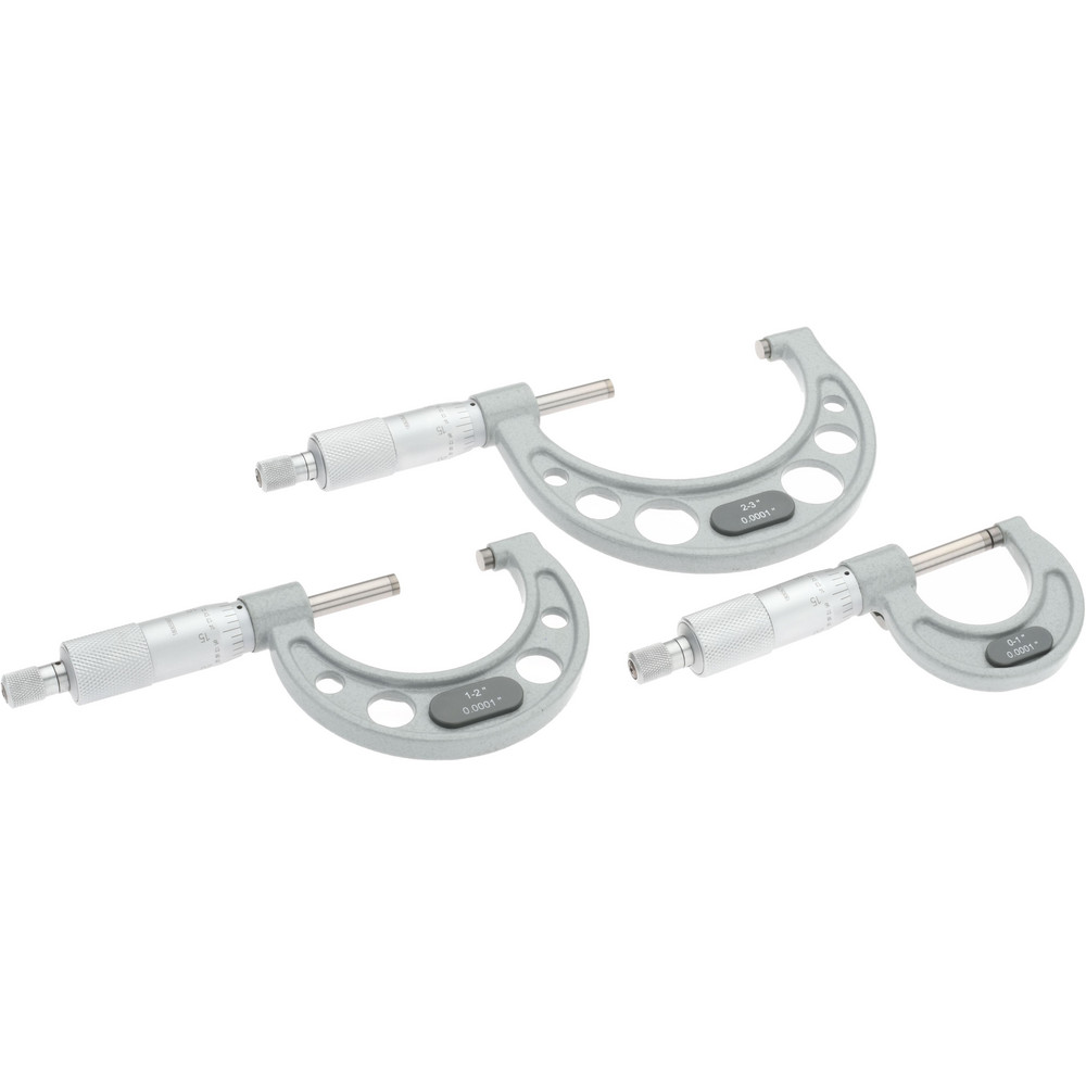 SPI - Mechanical Outside Micrometer Set: 3 Pc, 0 to 3" Measurement ...