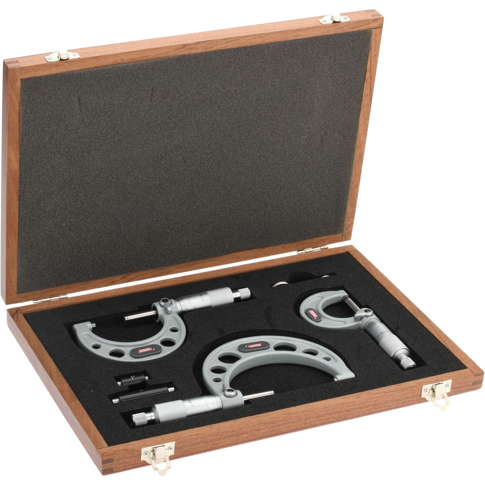 SPI - Mechanical Outside Micrometer Set: 3 Pc, 0 to 3" Measurement ...
