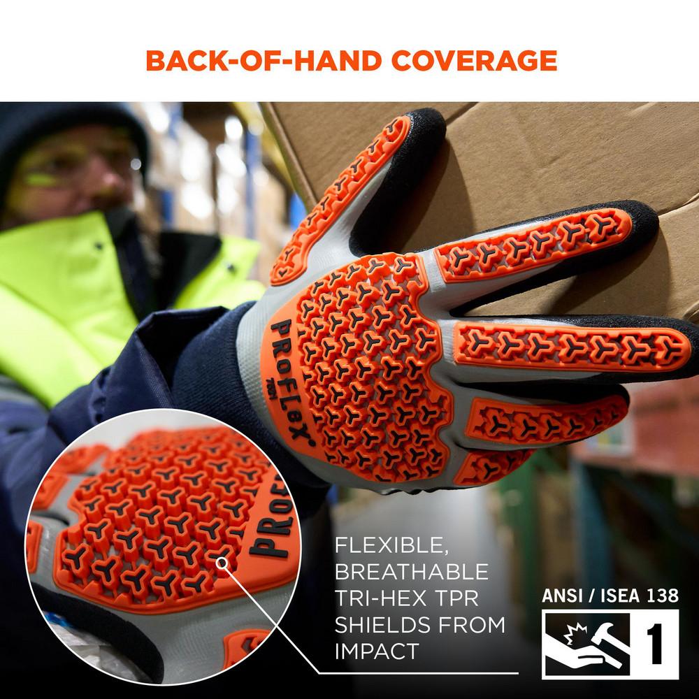 Ergodyne - Work Gloves: Proflex® 7521, Size Small, Nitrile-Coated ...