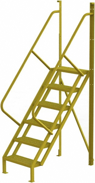 TRI-ARC - Steel 50 deg Incline Rolling Ladder: 60" Platform, 6 Step ...