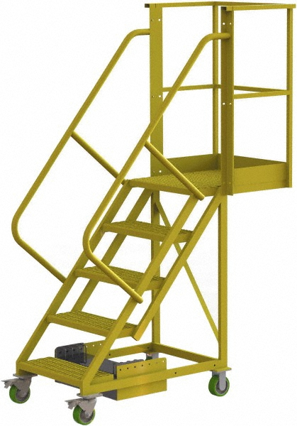 TRI-ARC - Steel Cantilever Rolling Ladder: 300 lb Capacity, 5 Step ...