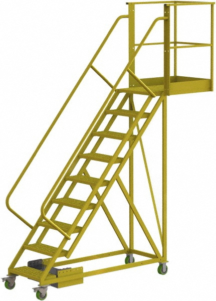 TRI-ARC - Steel Unsupported Rolling Ladder: 300 lb Capacity, 9 Step ...