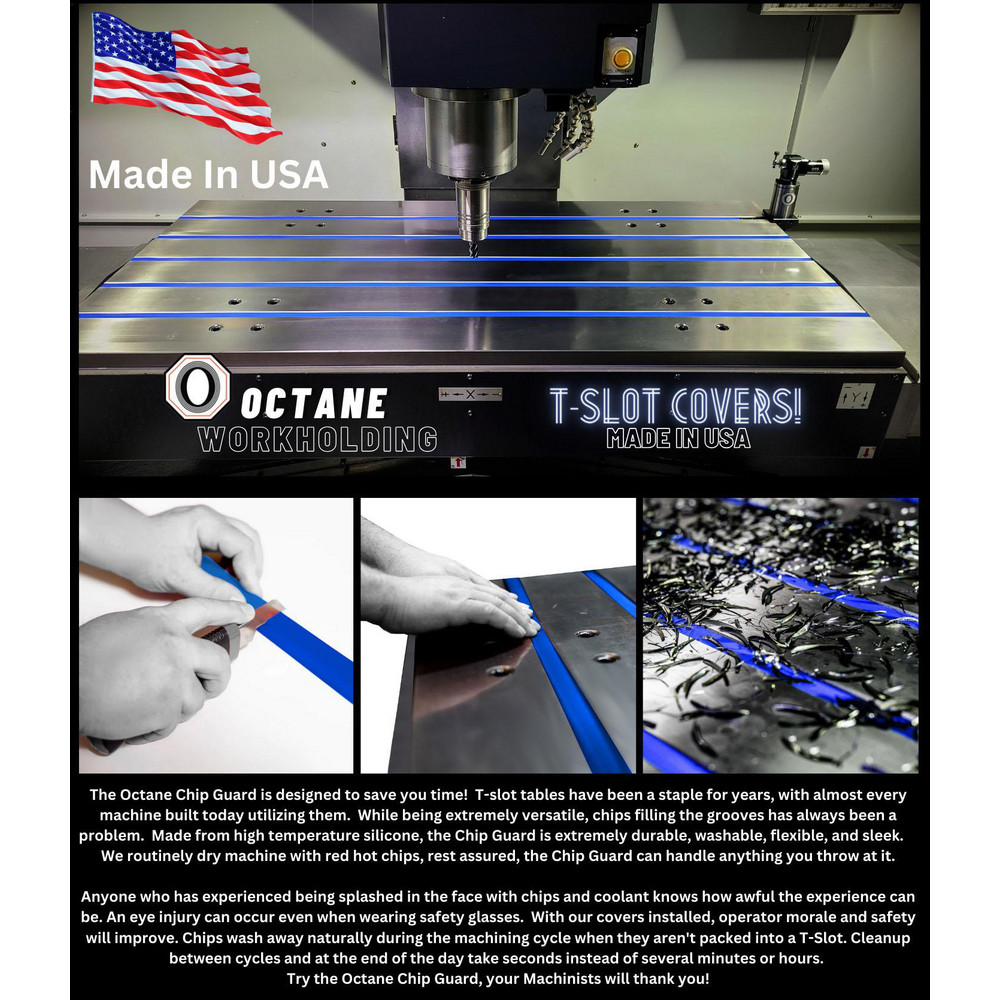 Octane Workholding - T-Slot Cover: 11/16" x 30', for All Milling ...