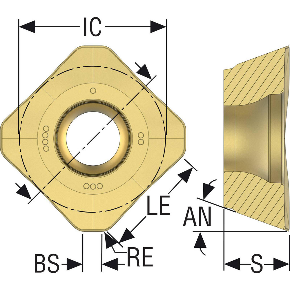 Seco - Milling Insert: ANSI SEEX1505AFN-M12, ISO SEEX1505AFN-M12 ...